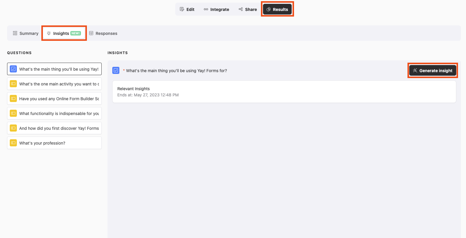 Como gerar insights das respostas com inteligência artificial | Yay! Forms