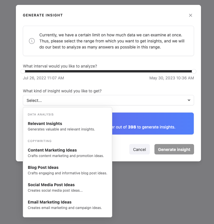 Como gerar insights das respostas com inteligência artificial | Yay! Forms