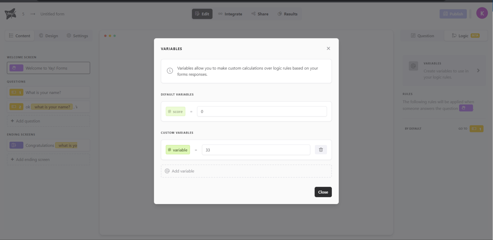 Como usar a funcionalidade de menção no Yay! Forms | Yay! Forms