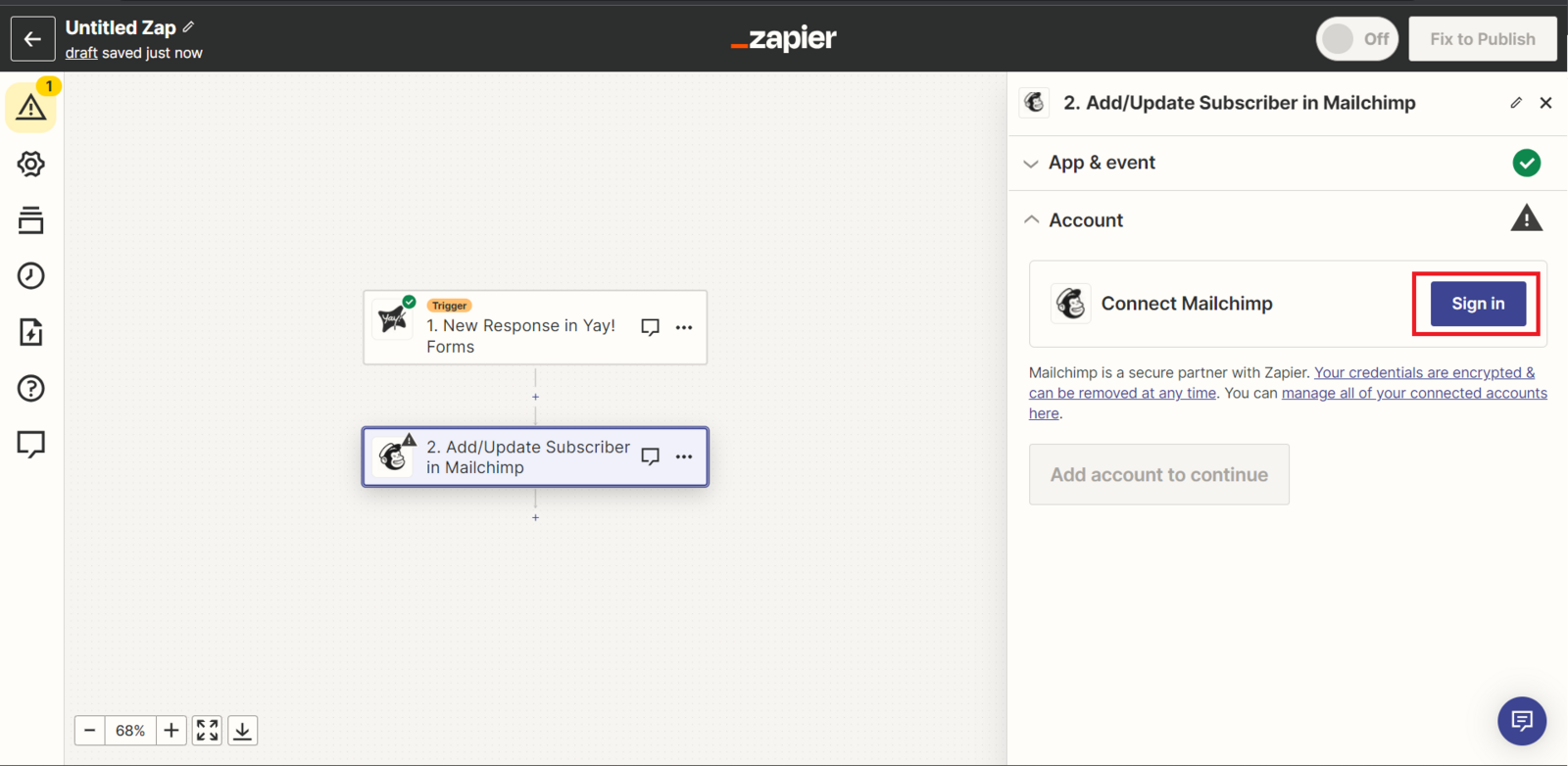 Cómo integrar Yay! Forms con Mailchimp mediante Zapier | Yay! Forms